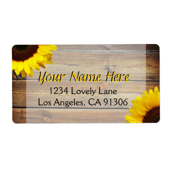 Rustic Sunflower Labels | Zazzle