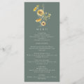 Rustic Sunflower Menu | Zazzle