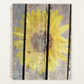 Rustic Sunflower On Wood Planner | Zazzle