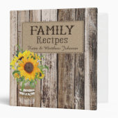 Rustic Sunflower Recipe Book Binder | Zazzle