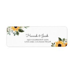 Rustic Sunflower Return Address Labels | Zazzle