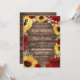 Rustic Sunflower Rose Wood Background Wedding Invitation | Zazzle
