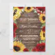 Rustic Sunflower Rose Wood Background Wedding Invitation | Zazzle