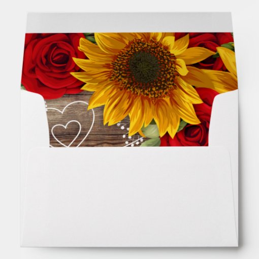 Rustic Sunflower & Roses Envelope | Zazzle