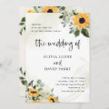 Rustic Sunflower | Simple Watercolor Wedding Invitation | Zazzle