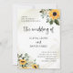 Rustic Sunflower | Simple Watercolor Wedding Invitation | Zazzle