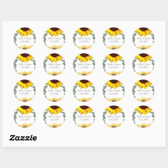 Rustic sunflower stickers | Zazzle