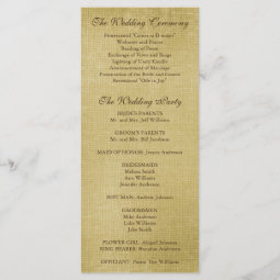 Rustic Sunflower Swirls Wedding Program | Zazzle