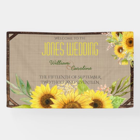 Rustic Sunflower Wedding Banner | Zazzle.com