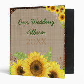 Rustic Sunflower Wedding Binder | Zazzle