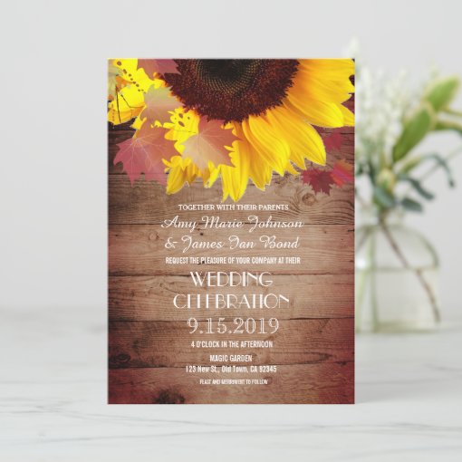 Rustic Sunflower Wedding Invitations | Zazzle