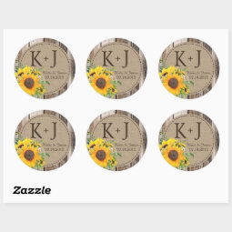 Rustic Sunflower Wedding Label | Zazzle