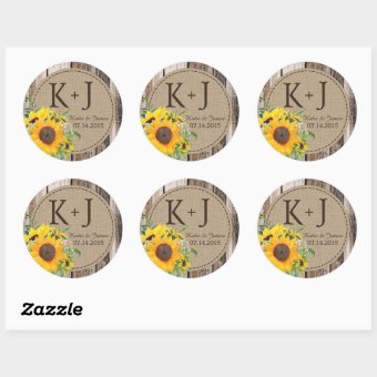 Rustic Sunflower Wedding Label | Zazzle