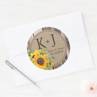 Rustic Sunflower Wedding Label | Zazzle