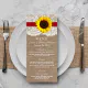 Rustic Sunflower Wedding Menu | Zazzle