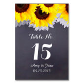 Rustic sunflower wedding table numbers sunflwr2 | Zazzle