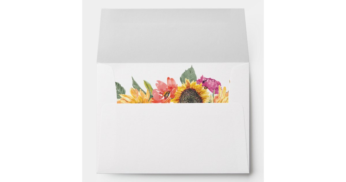 Rustic Sunflower We've Moved| Return Address Envelope | Zazzle