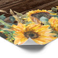 Rustic Sunflower Wood Barn Wedding Welcome Poster | Zazzle