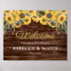 Rustic Sunflower Wood Barn Wedding Welcome Poster | Zazzle