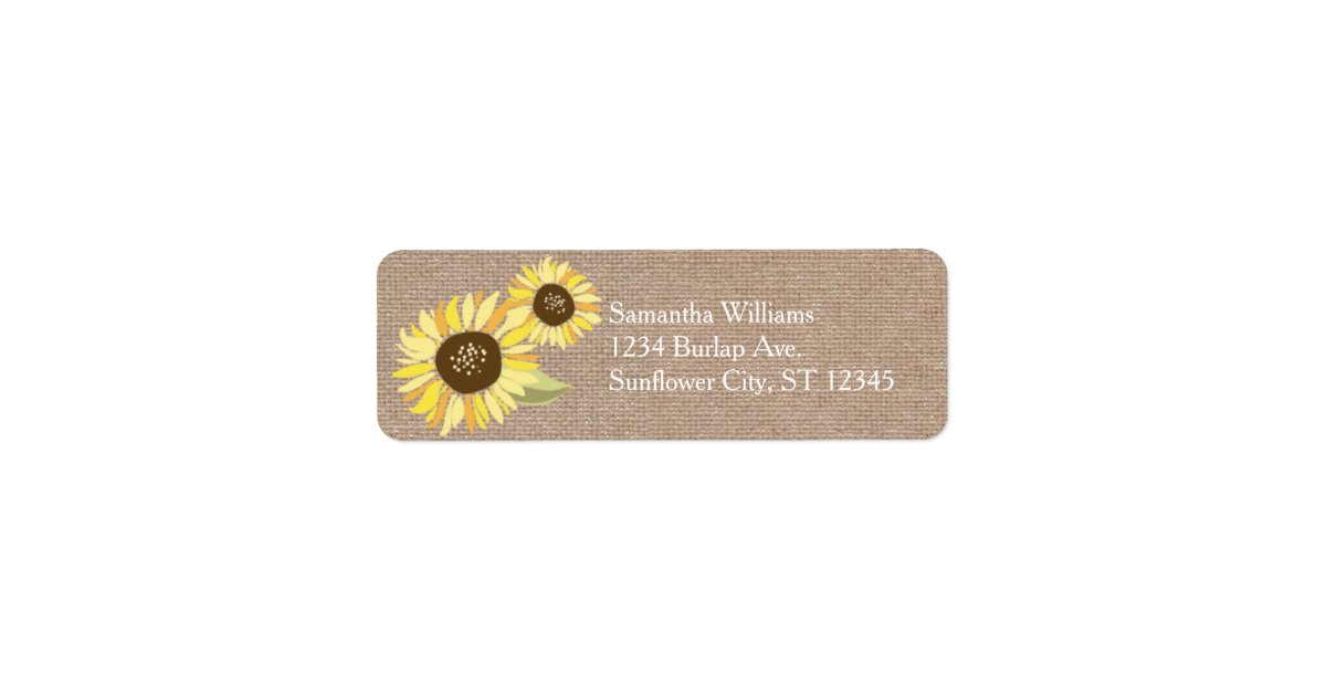 Rustic Sunflowers Address Label | Zazzle