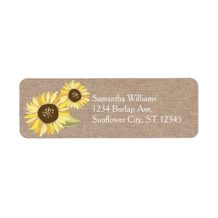 Rustic Sunflowers Address Label | Zazzle