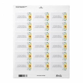 Rustic Sunflowers Country Wedding Label | Zazzle