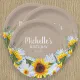 Rustic Sunflowers Daisies Birthday Party Name Date Paper Plates | Zazzle