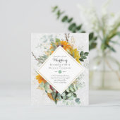 Rustic Sunflowers Eucalyptus Greenery Wedding Inv. | Zazzle