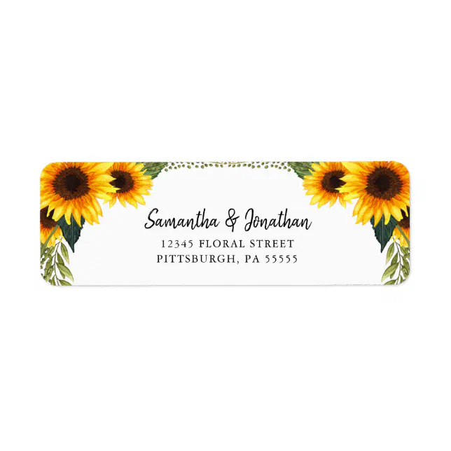 Rustic Sunflowers | Handwritten Style Label | Zazzle