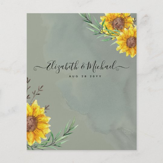 Rustic Sunflowers Newlyweds Gift Flyer | Zazzle.com