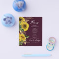 Rustic Sunflowers Wedding Menu Flyer | Zazzle