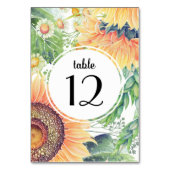 Rustic Sunflowers Wedding Table Number Card | Zazzle