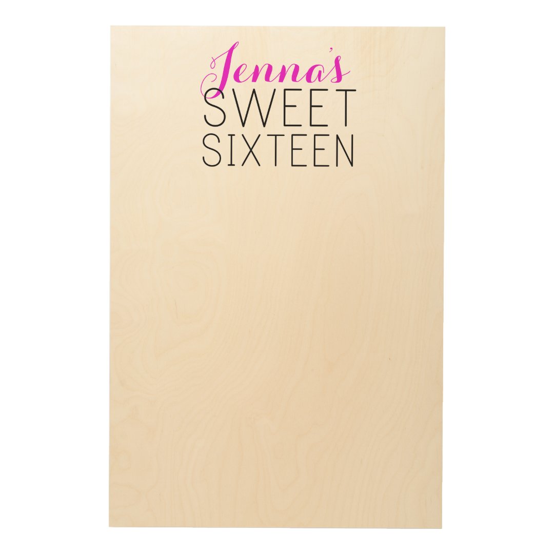 Rustic Sweet 16 Sign-In Board Wood Wall Art | Zazzle