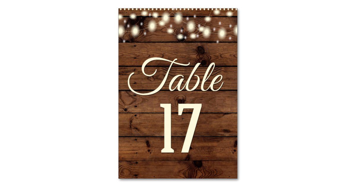Rustic Table Number, Number 17, SEVENTEEN Table Number | Zazzle