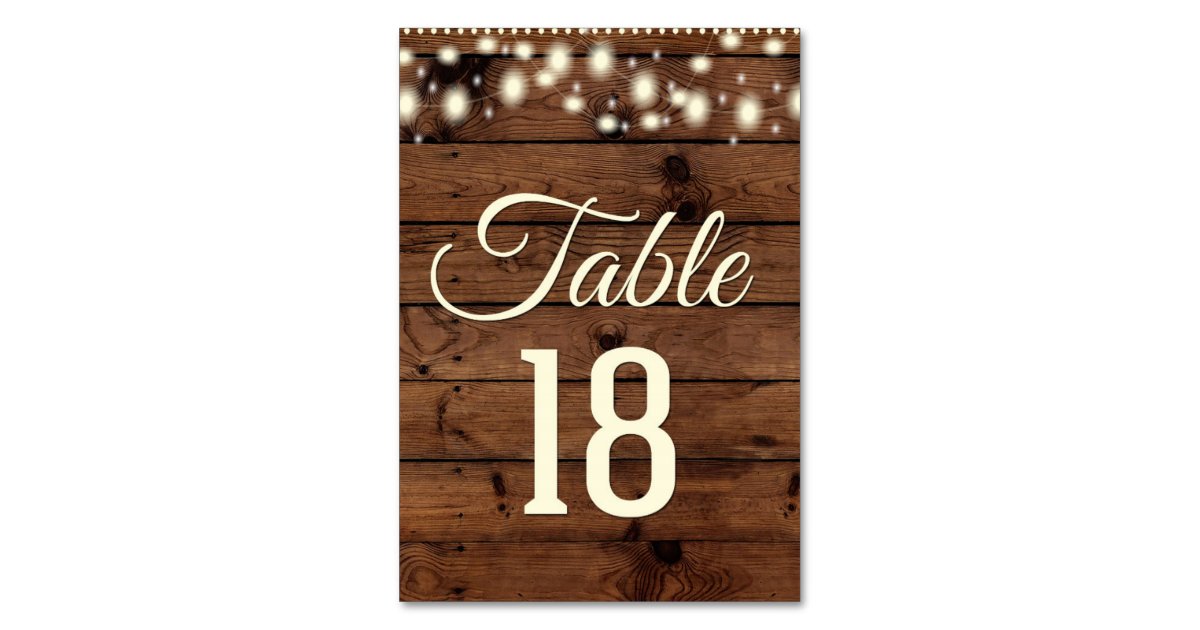 Rustic Table Number, Number 18, EIGHTEEN Table Number | Zazzle