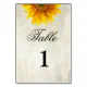 Rustic table number. Sunflower wedding. Yellow Table Number | Zazzle