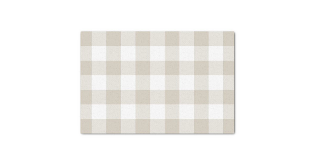 Rustic Tan and White Buffalo Check Pattern Tissue Paper | Zazzle