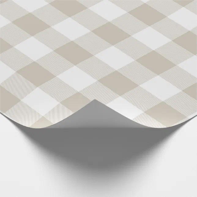 Rustic Tan and White Buffalo Check Pattern Wrapping Paper | Zazzle