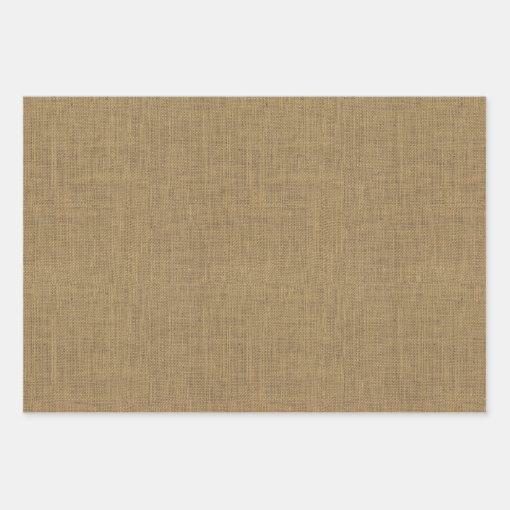 Rustic Tan Faux Burlap Texture Wrapping Paper Sheets | Zazzle