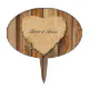 Rustic Tattered Heart Wood Personalized Cake Topper | Zazzle