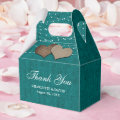 Rustic Teal Burlap Wedding Favor Box | Zazzle