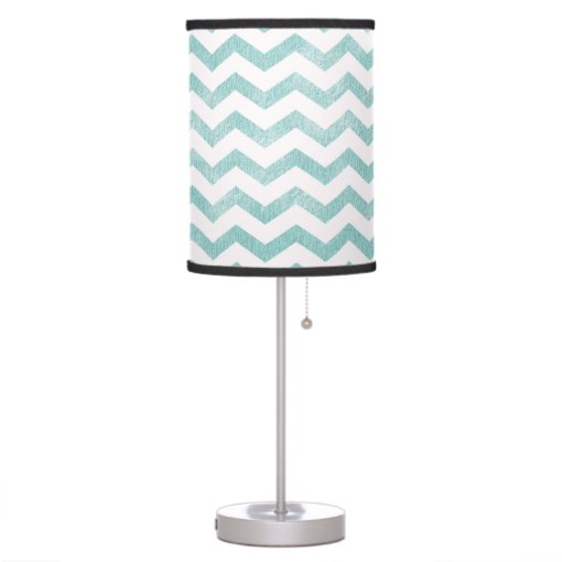 Rustic Teal Chevron Pattern Table Lamp | Zazzle