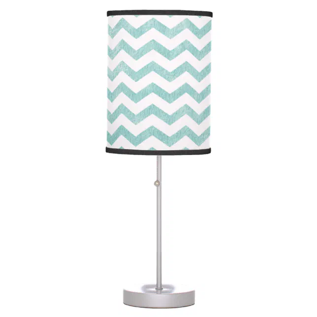 Rustic Teal Chevron Pattern Table Lamp | Zazzle