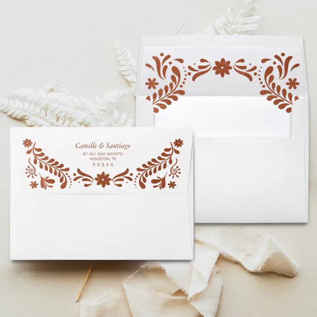Rustic Terracotta Mexican Wedding Envelope | Zazzle