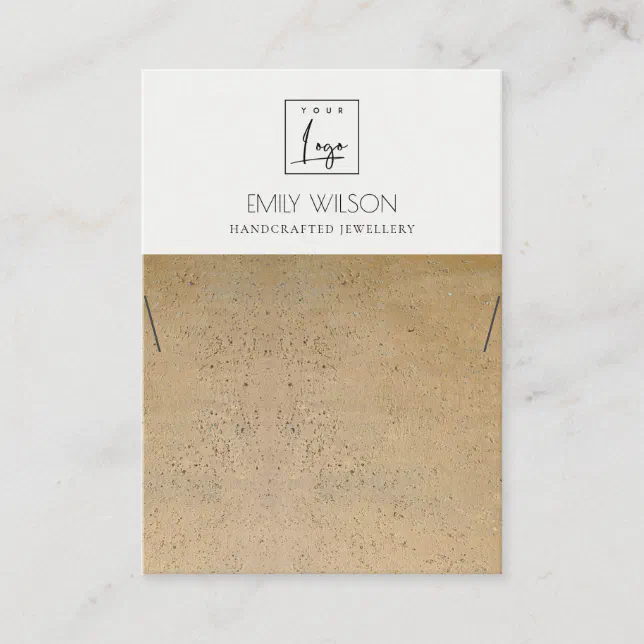 RUSTIC TERRACOTTA TEXTURE LOGO NECKLACE DISPLAY BUSINESS CARD | Zazzle
