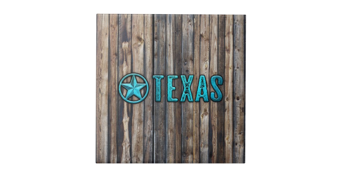 Rustic Texas Star (Blue) Ceramic Tile | Zazzle