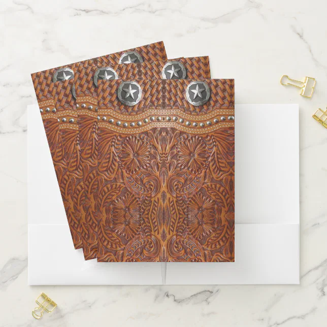 Rustic Texas Star Cowboy Western Country Pattern Pocket Folder | Zazzle