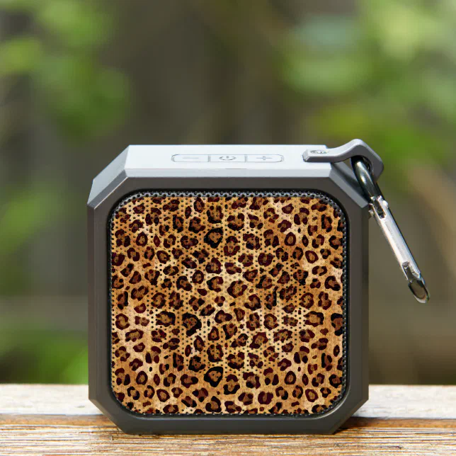 Rustic Texture Leopard Print Bluetooth Speaker | Zazzle