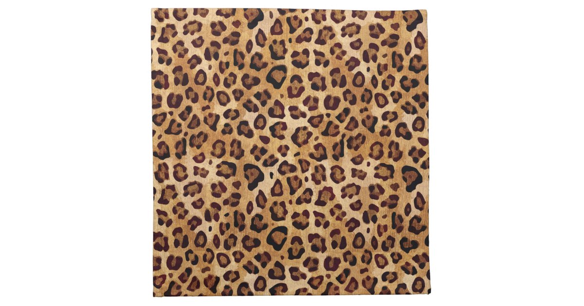 Rustic Texture Leopard Print Cloth Napkin | Zazzle