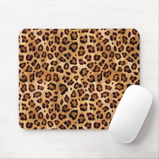 Rustic Texture Leopard Print Mouse Pad | Zazzle